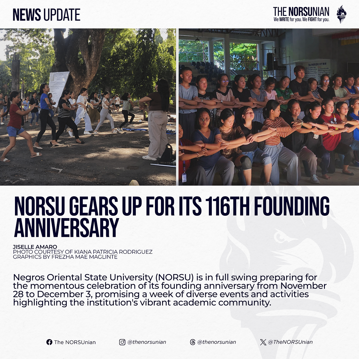 NORSU gears up for its 116th Founding Anniversary | by The NORSUnian ...