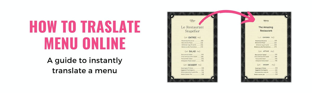 The Quickest and Easiest Way to Translate a Menu - ImageTranslate - Medium
