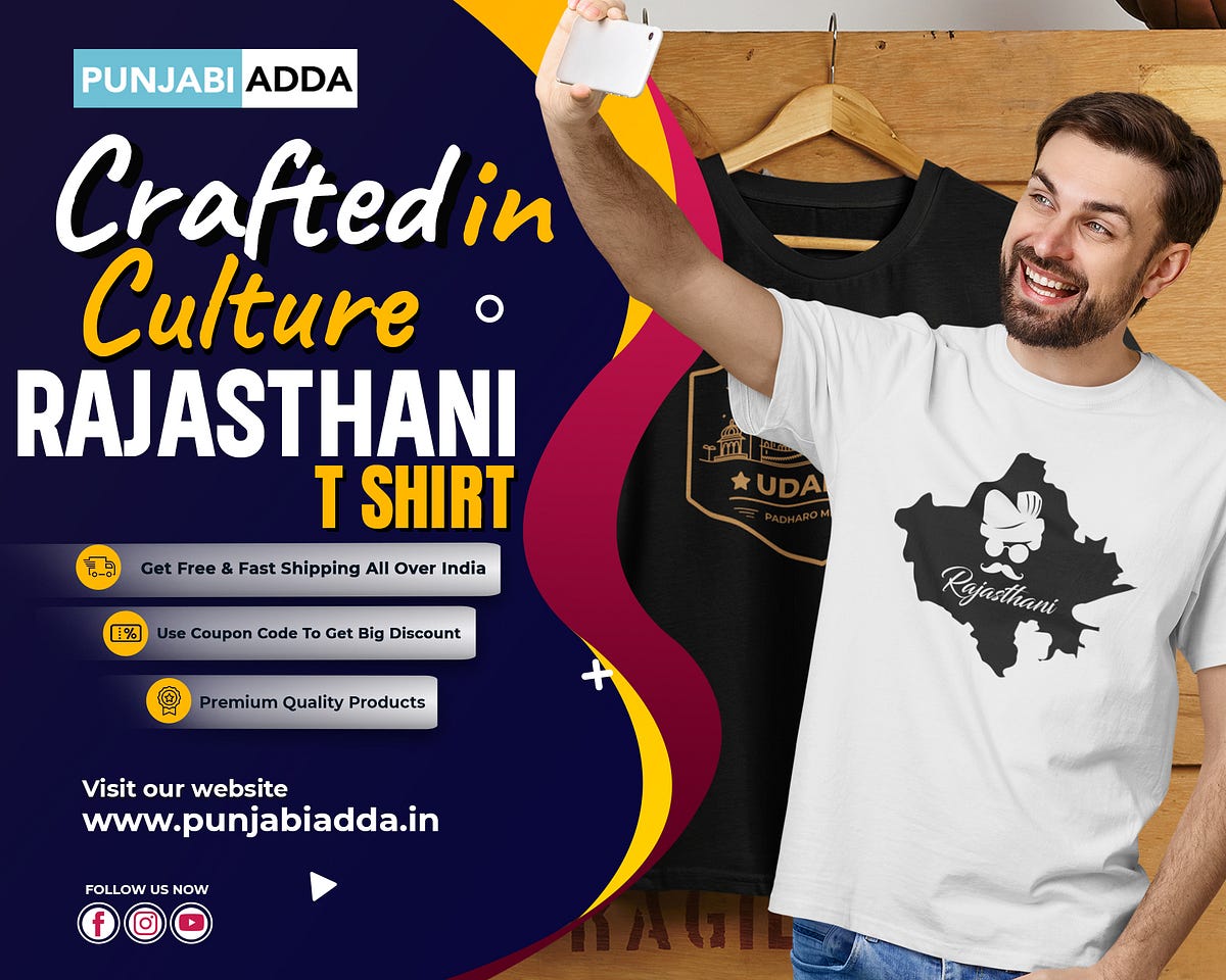 Tradition Meet Fashion Rajasthan T Shirt — Punjabi Adda - Punjabi Adda ...