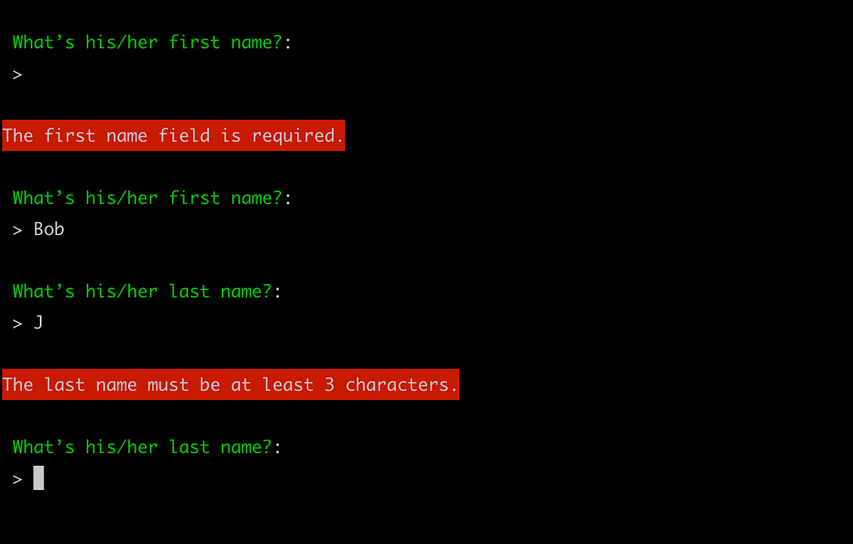 How to validate user input in a Laravel Artisan console command? | by Philippe Lonchampt ...