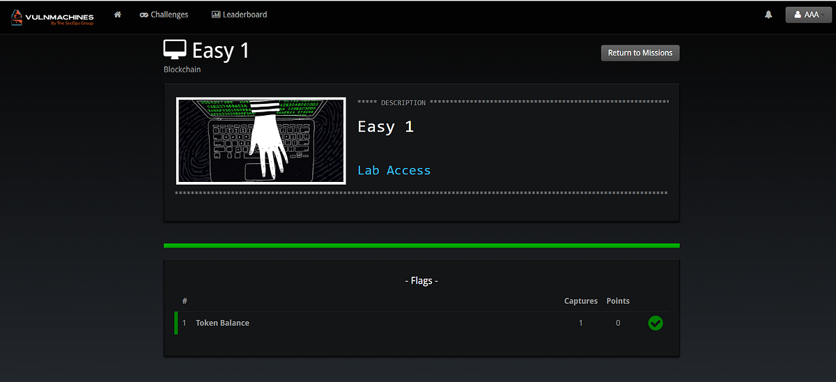 Easy Task 1 Blockchain Vulnmachines Walkthrough | by Vulnmachines | Medium