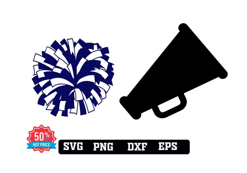 Pom Pom Svg, Cheerleader Svg , Megaphone svg png dxf eps | by Leigh Geary | Medium