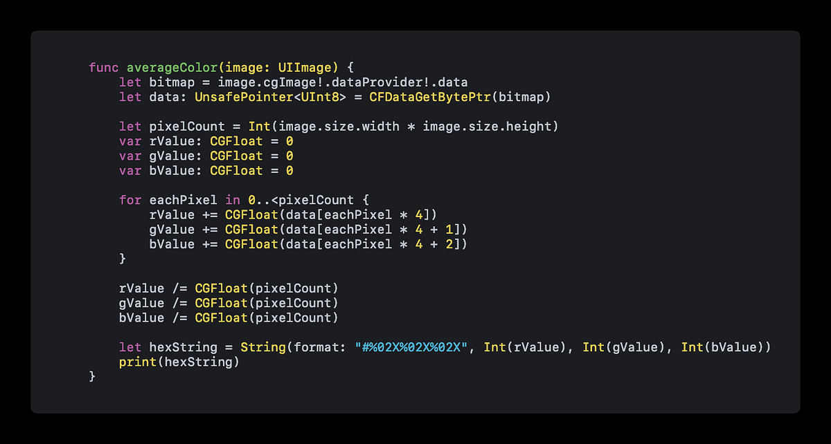 Swift Programming Tips: Average Color of (Almost) Any Image | Medium