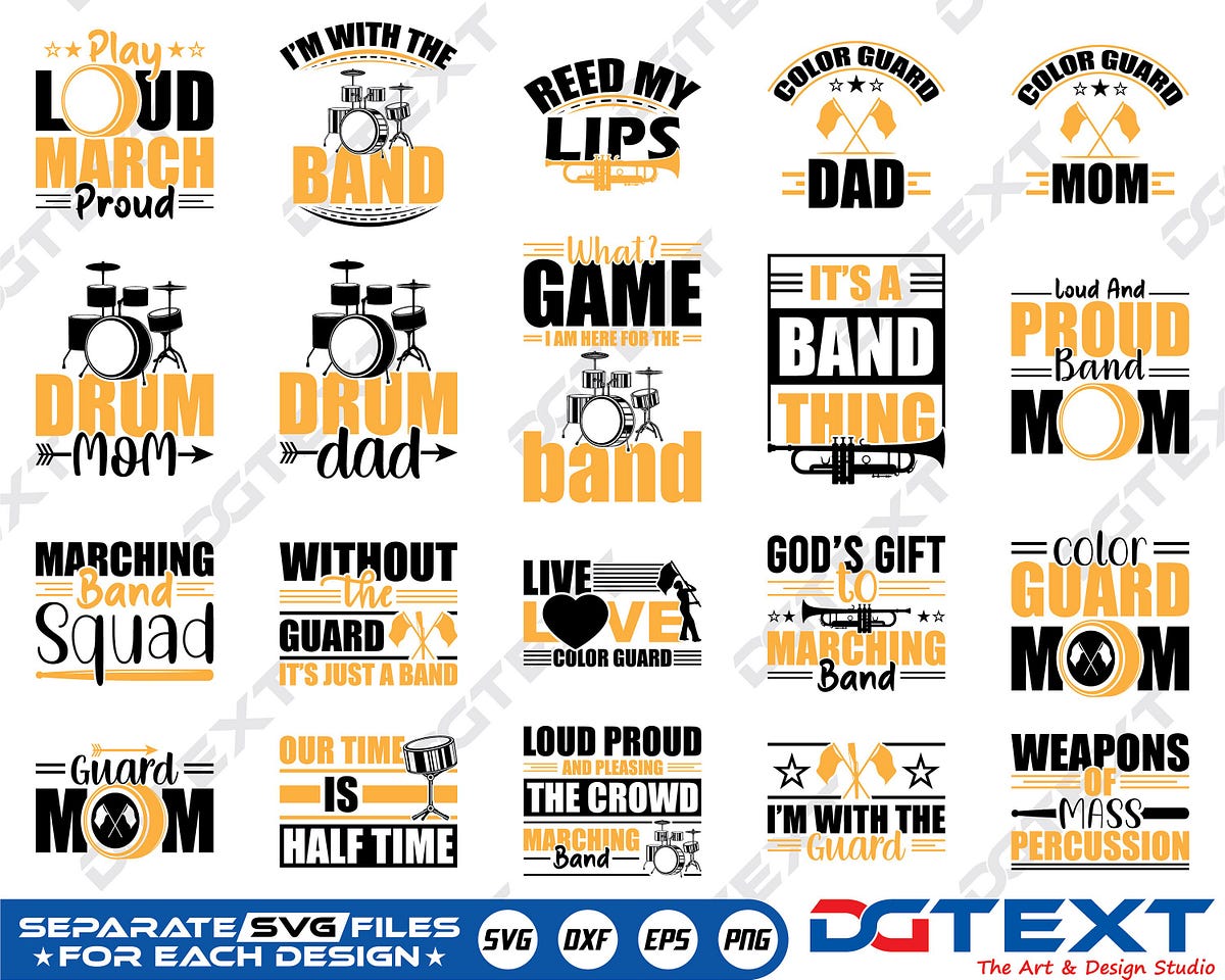 Marching Band Bundle SVG, Vector, Silhouette, Cricut file, Clipart ...