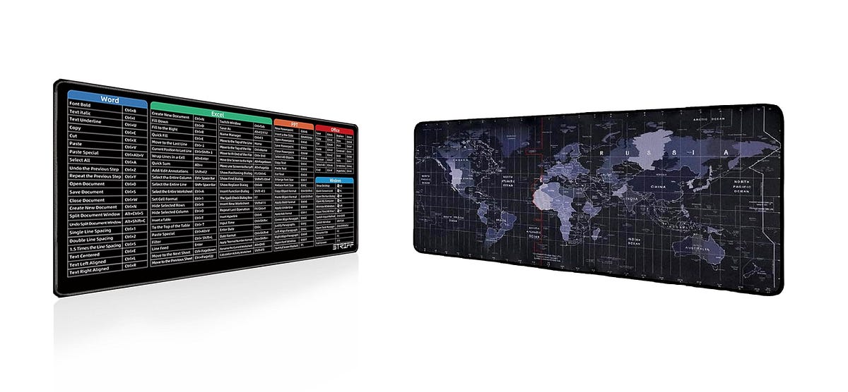 Comparison of STRIFF Windows & Office Keyboard Shortcuts Desk Mat vs ...
