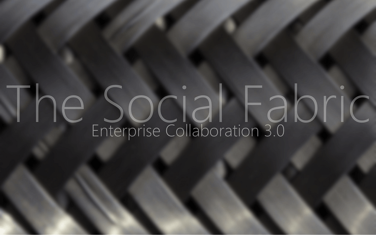 Weaving the Social Fabric to unlock more collaboration | by Diary of a ...