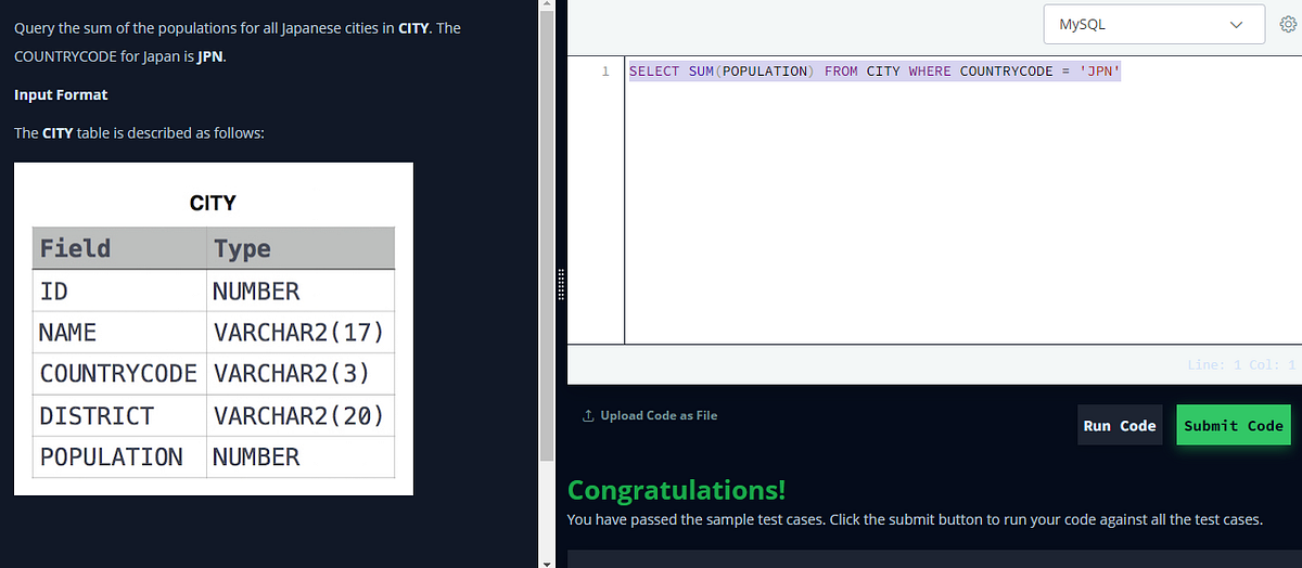 Solution to HackerRank SQL Practice Questions - Notebook - Medium