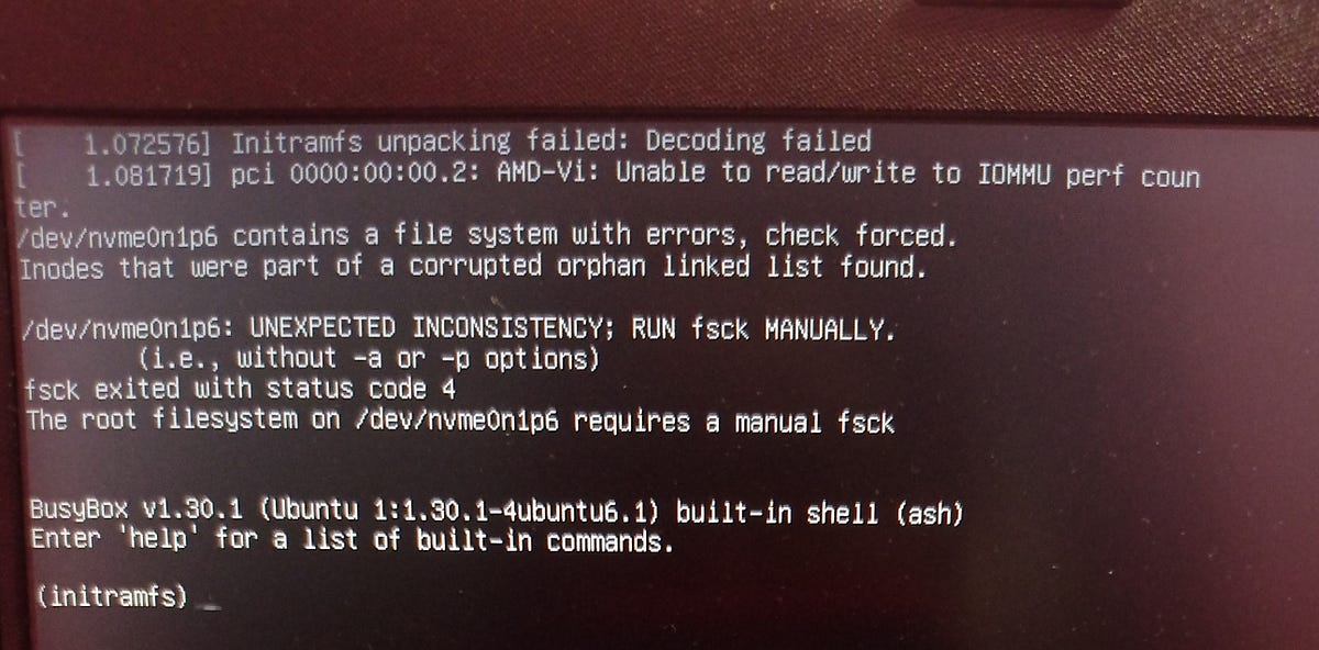 Repair Ubuntu File System using fsck manually | by Anupama Sinha | Medium