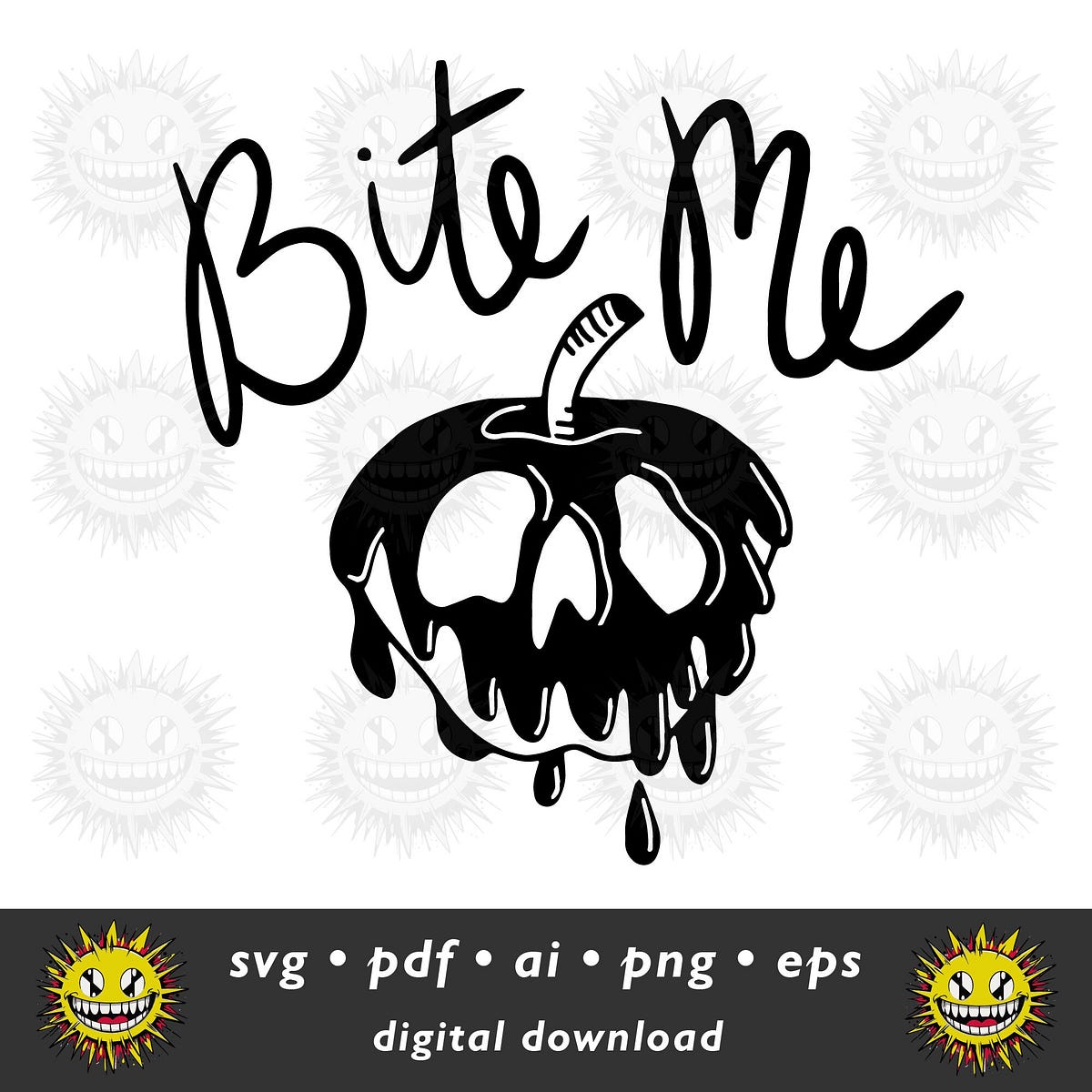Bite Me Poison Apple | SVG PNG PDF Download | Cricut Cutfile Vector ...