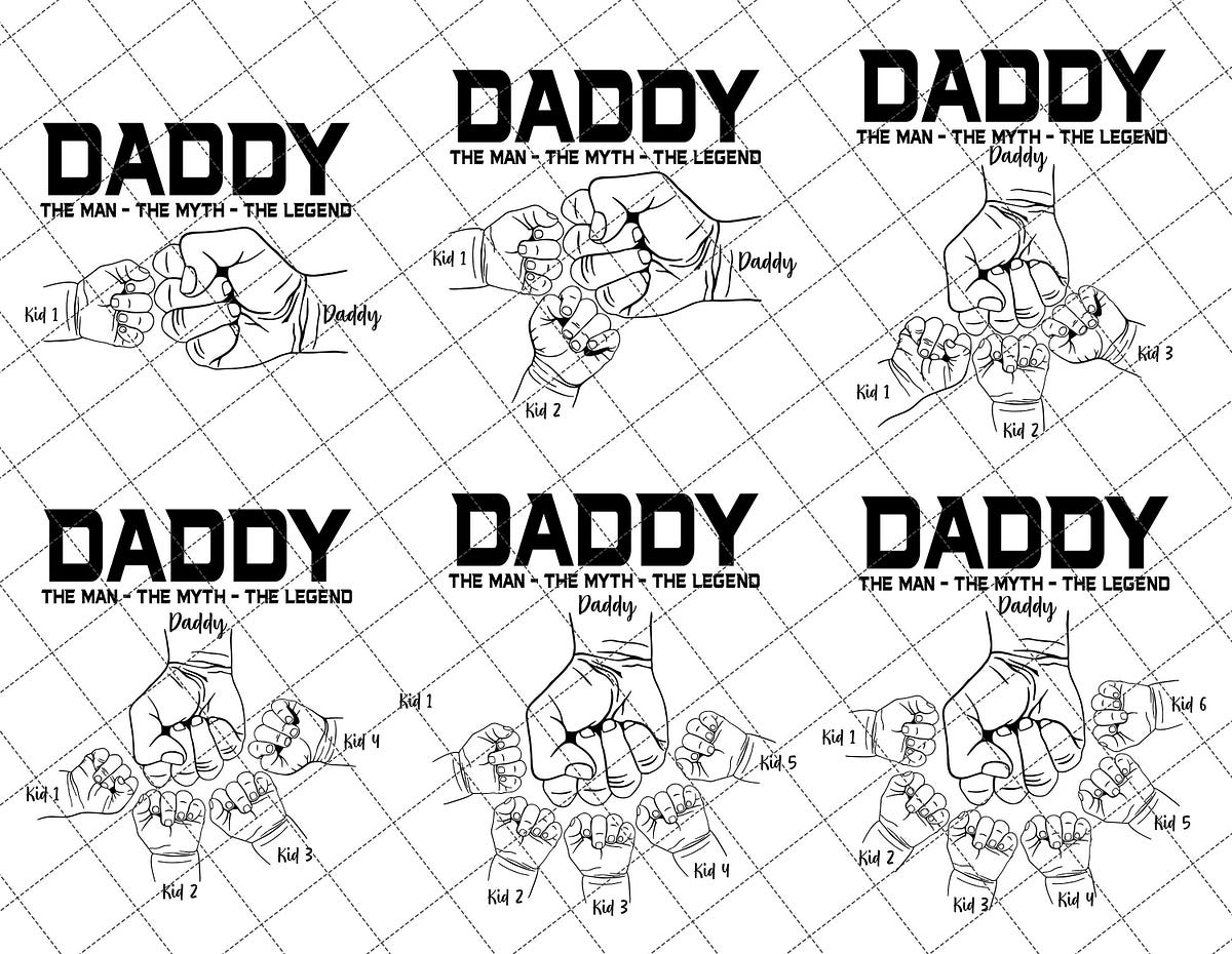 Personalized Daddy Fist Bump Set Svg, Fathers and A Child Hands Svg ...