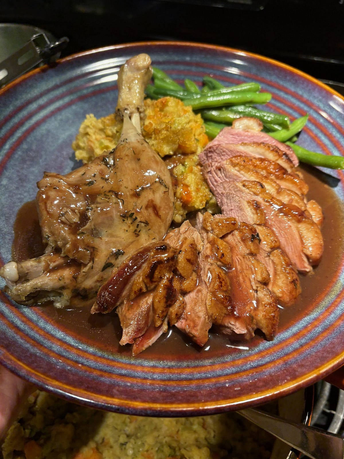 “Ham” Duck Legs and Seared Duck Breast with Red Currant Gastrique on ...