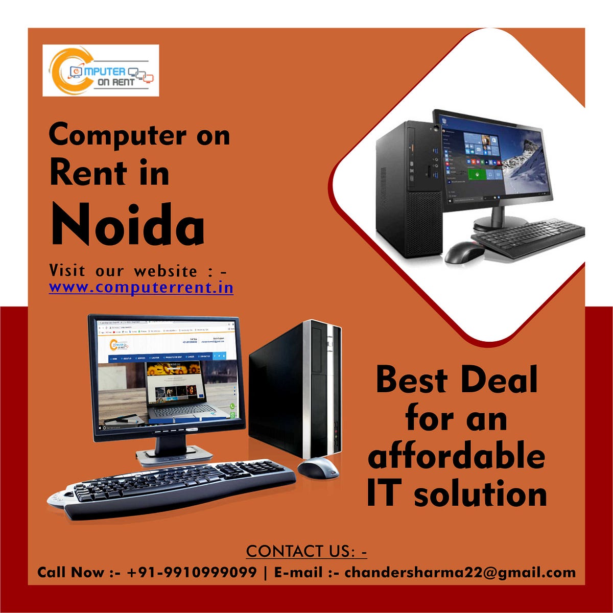 Computer rent in Noida! 9910999099 - Computer on rent - Medium