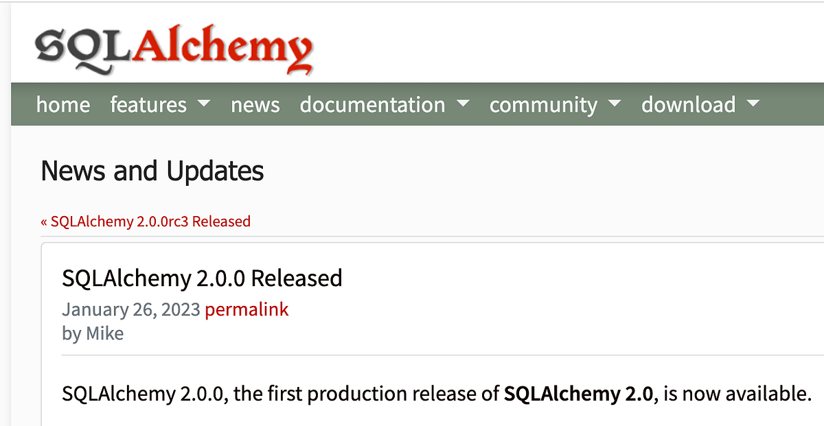 업데이트에서 배우는것 — SQLAlchemy 2.0. 저는 업데이트를 좋아합니다. 프로젝트에서 사용하는 라이브러리의 새… | by Choi Geonu | Medium