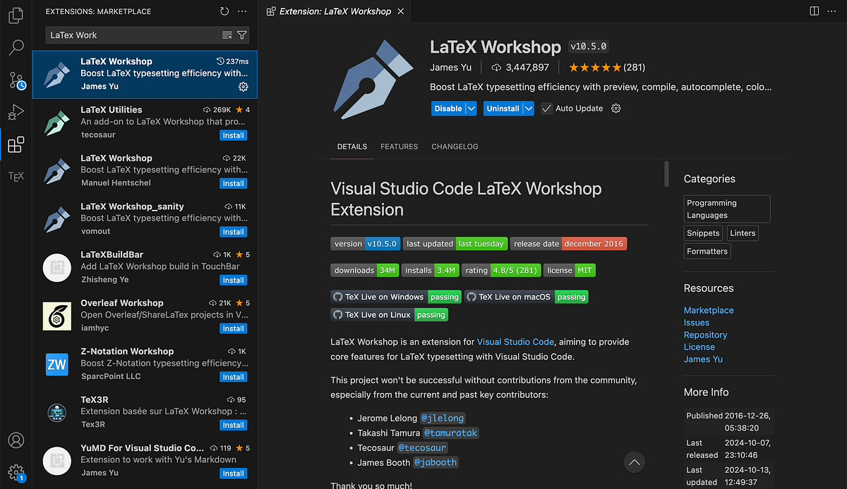 LaTex In Visual Studio Code in Macbook | by KL | Oct, 2024 | Medium
