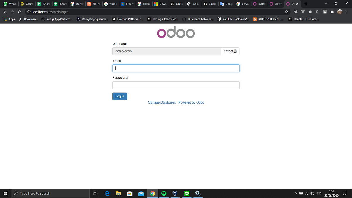 Install Odoo 10 pada Windows 10 (host OS) dan Odoo 13 pada Virtual Box Windows 10 | by Inuyasha ...
