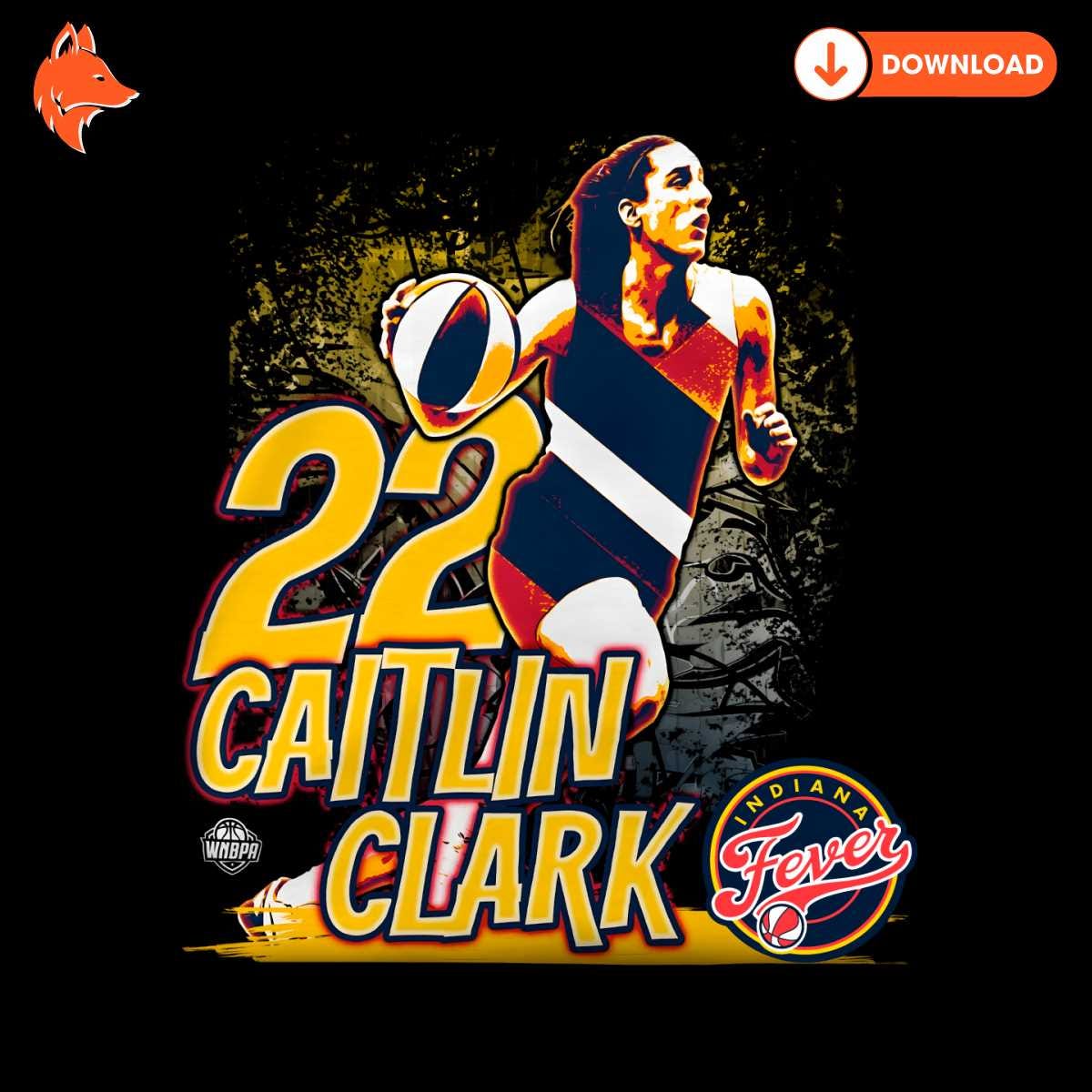 Retro 22 Caitlin Clark Indiana Fever PNG - Darin Anderson - Medium