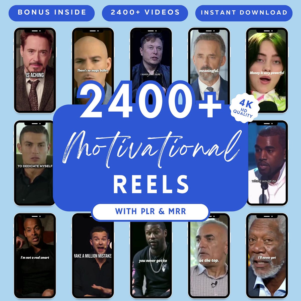 2400+ Motivational Reels Videos Instagram, Tiktok Video, YouTube Short ...