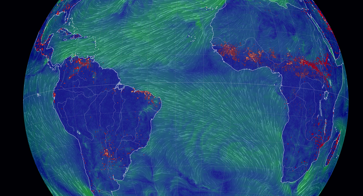 The Amazing Earth Wind Atlas. See the Fires in the Amazon — Real-Time ...