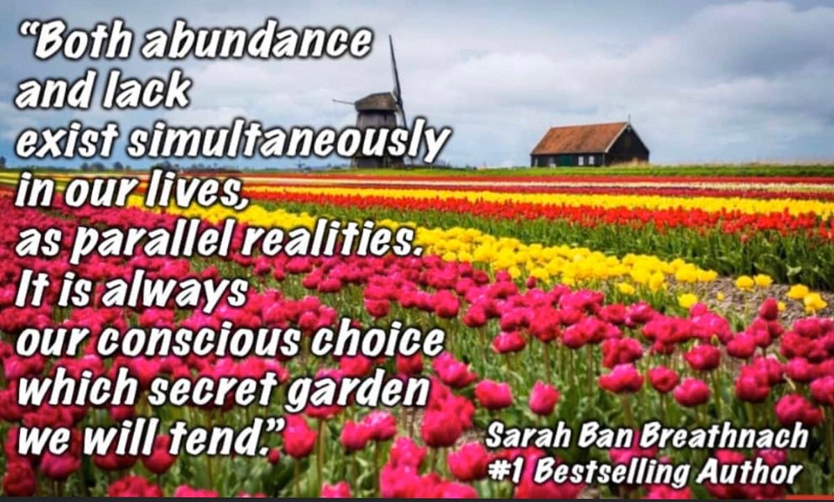 “Both abundance and lack exist simultaneously in our lives, as parallel ...