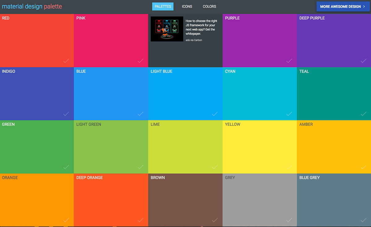 Material design palette. Material design colour palette easy and… | by ...