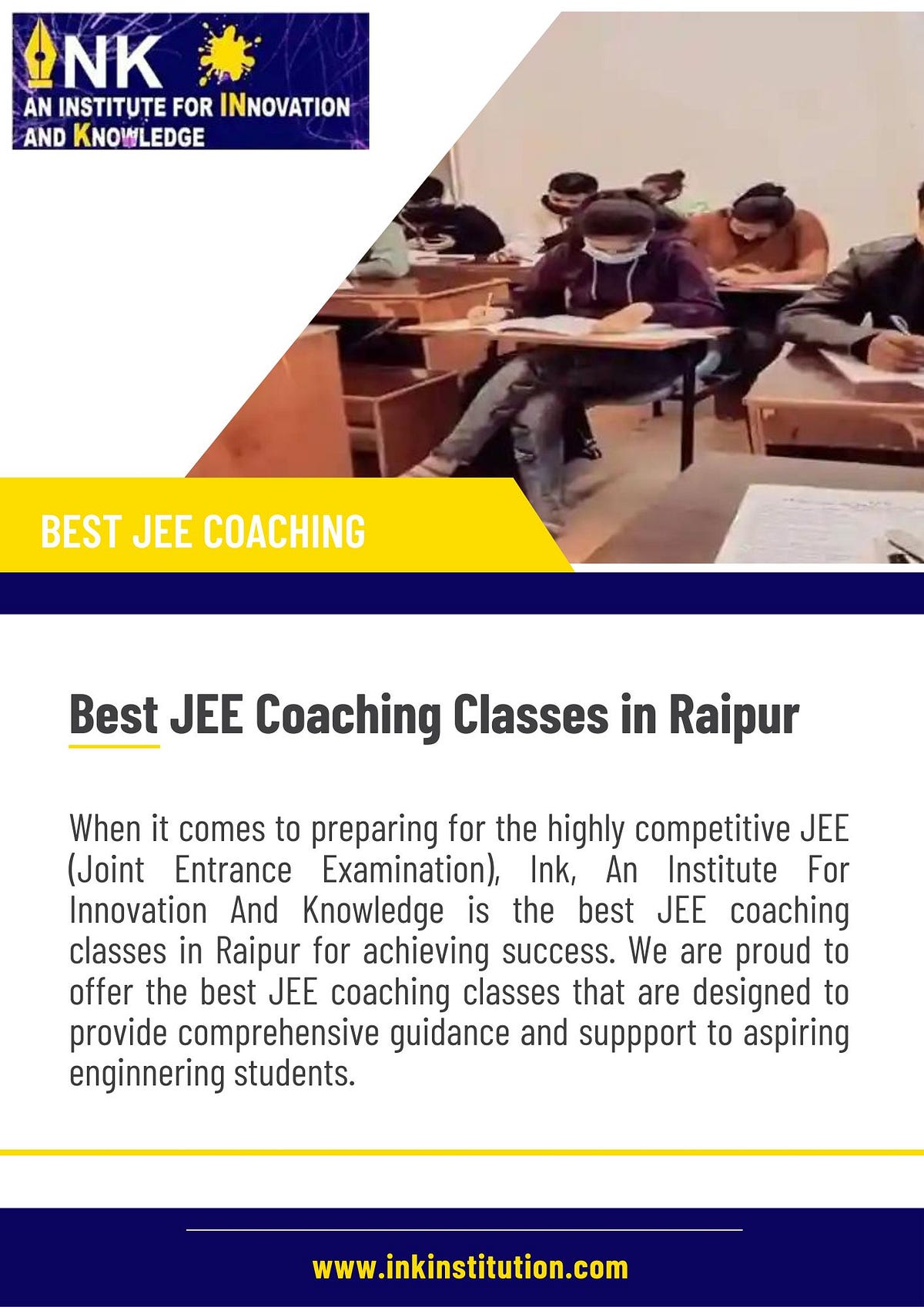 Best JEE Coaching Classes in Raipur - Ink, An Institute For Innovation And Knowledge - Medium