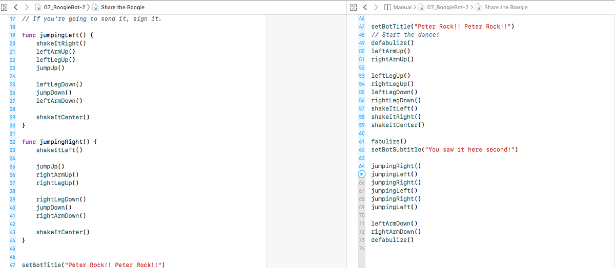 BoogieBot~~動動手腳跳跳舞. 1.下載下面網頁的PlayGround | by Ellen Yang | 彼得潘的 Swift iOS / Flutter App 開發教室 | Medium