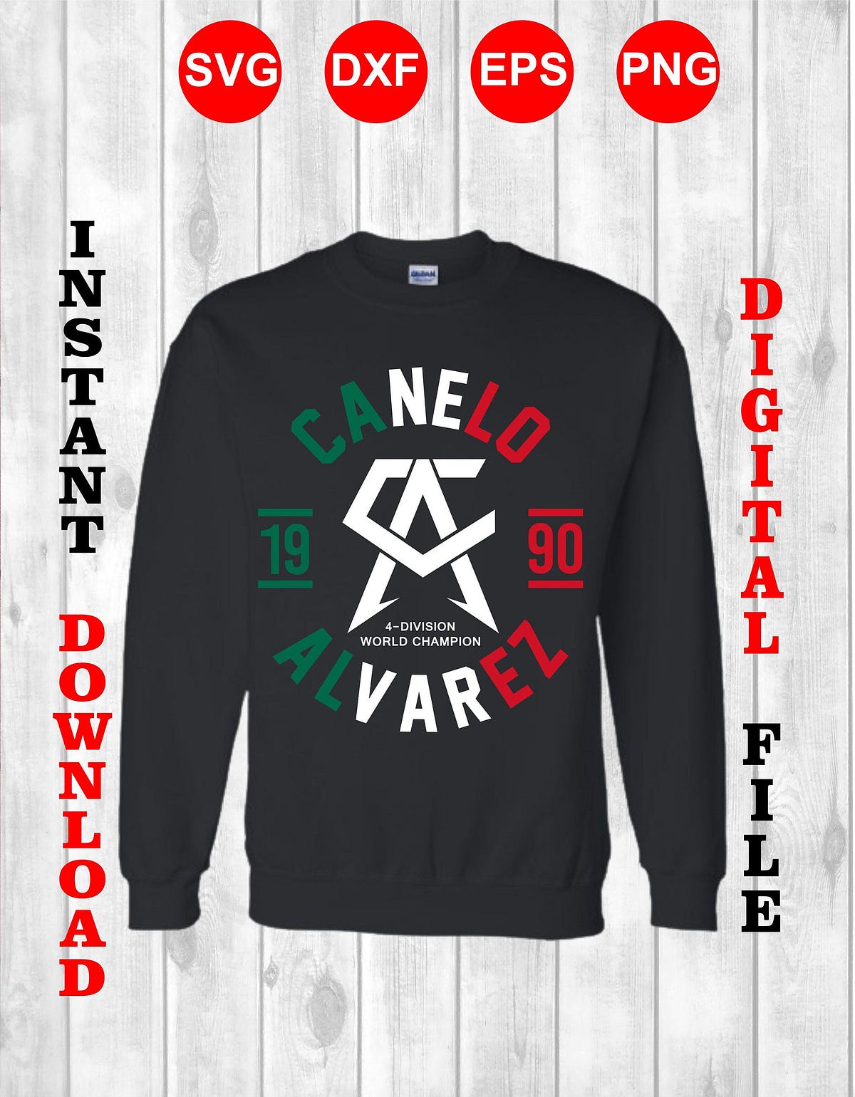 Canelo Alvarez 1990 4 Division world champion, svg cutting files — png ...