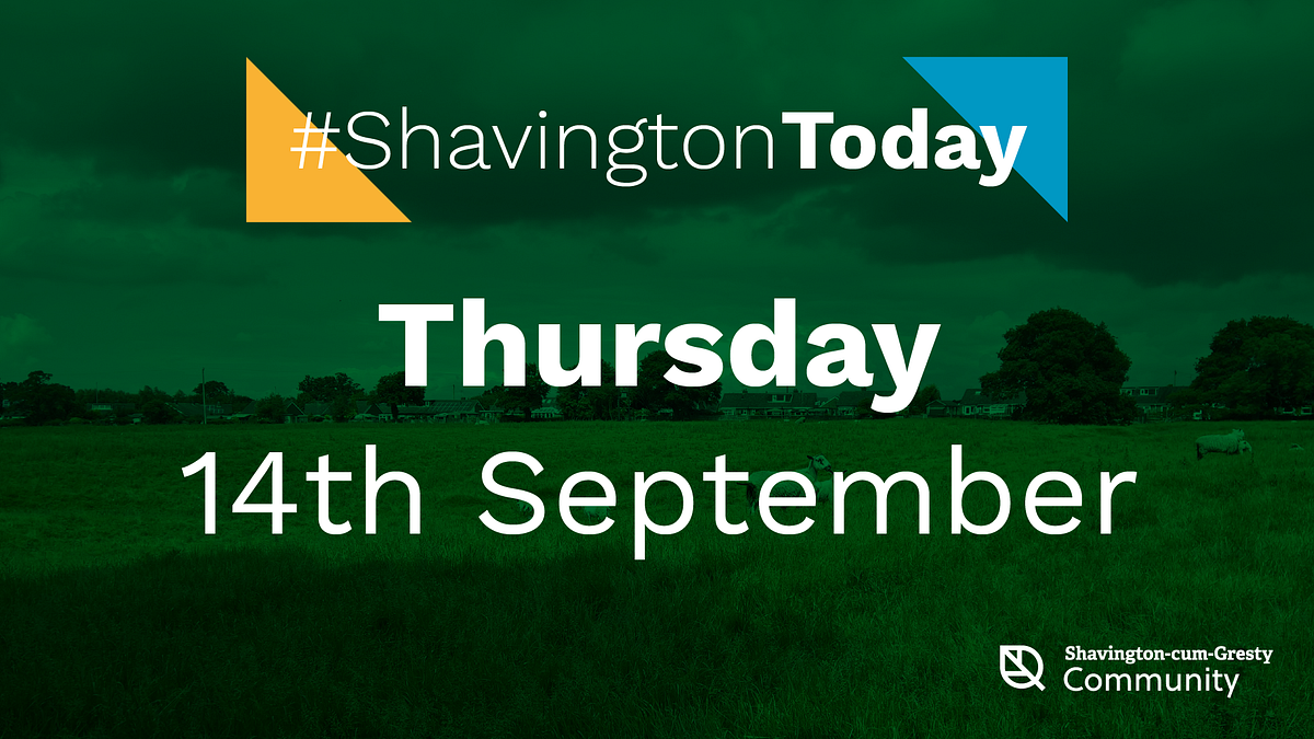 Thursday 14th September: What’s On | by Laura Gibbs | Shavington Online ...