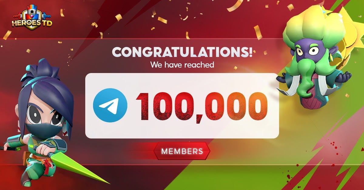 HeroesTD HAS SURPASSED 100.000 MEMBERS ON TELEGRAM | by Heroes TD | Medium