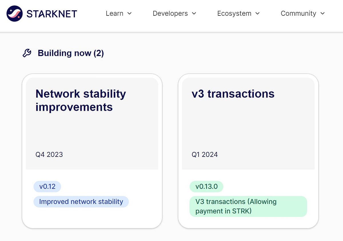 Ethereum L2, Starknet Roadmap update. - Zforzaayett - Medium