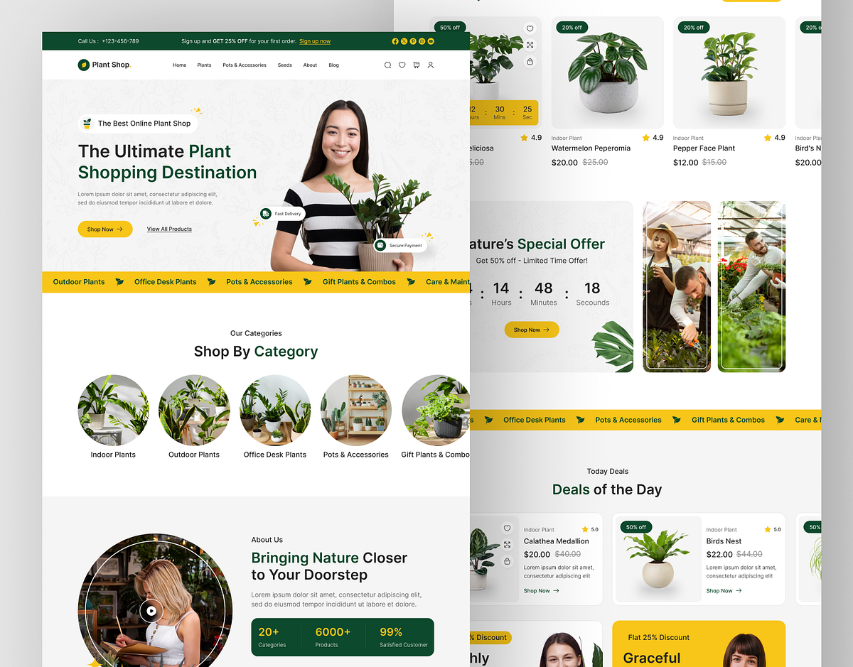 Plant Store Website UIUX Design | Figma | Plant Shop Website UIUX | by ...