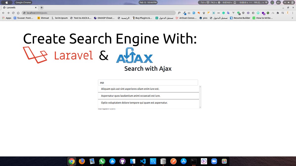 Create a real-time search in Laravel 8 & Ajax | by Muhammed ElFeqy | Medium
