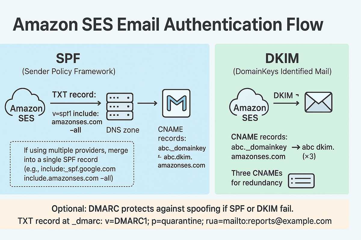 The Ultimate Guide to Configuring Amazon SES with SPF and DKIM | by Tanvir Ahmad | AWS Tip
