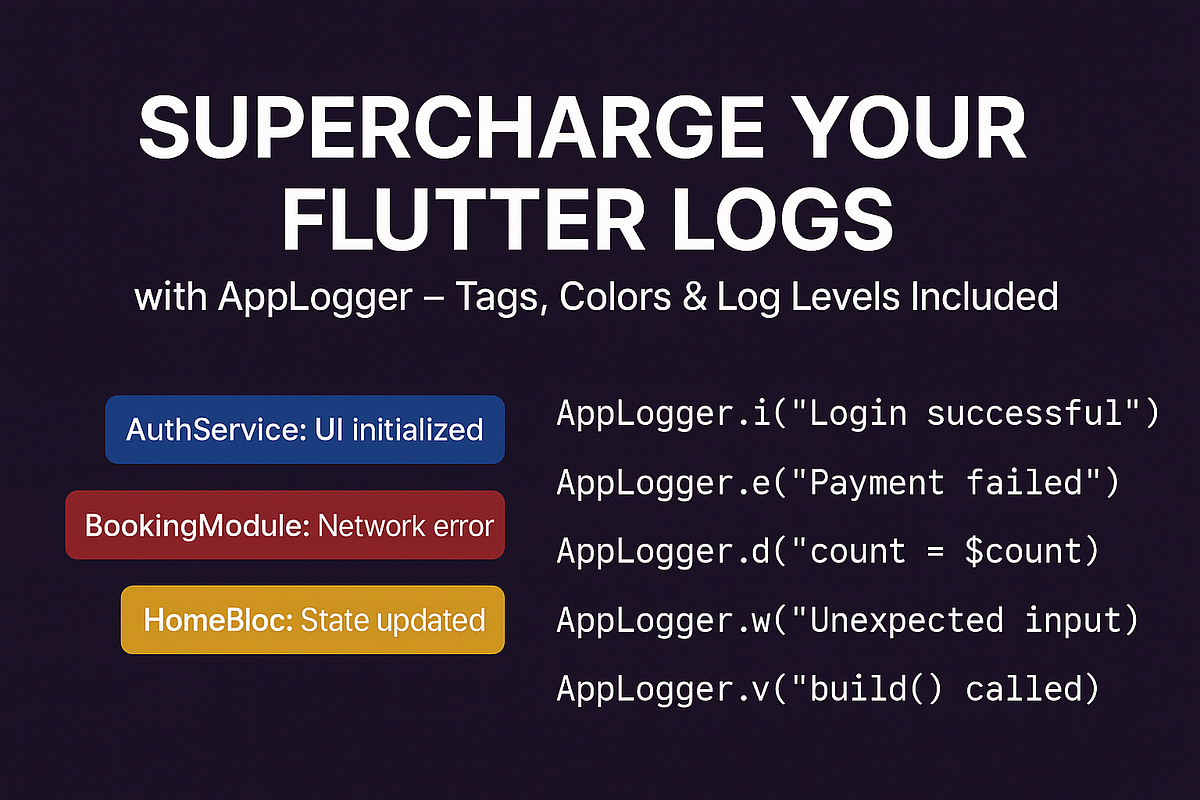 🚀 Supercharge Your Flutter Logs with AppLogger — Tags, Colors & Log ...