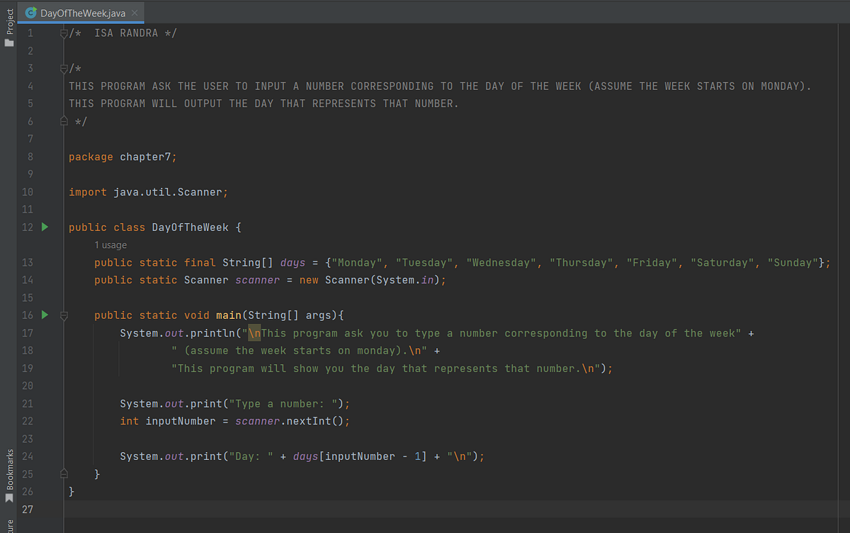 Day of the Week - Code with Isa - Medium