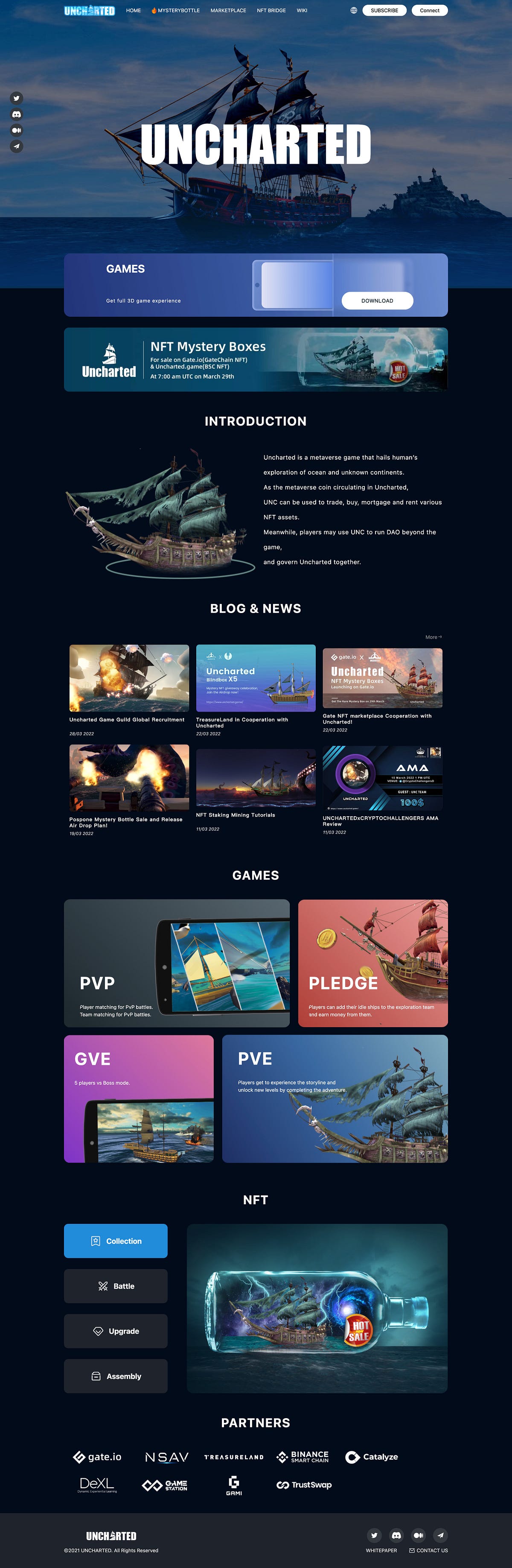 An update to the website interface of Uncharted - The Uncharted Game ...