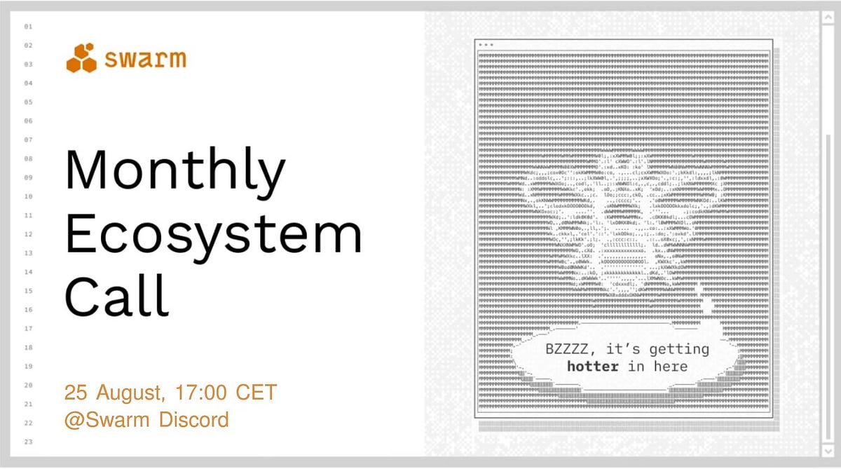 Monthly Ecosystem Call, 25 August 2022 — Recap | by Swarm Hive ...