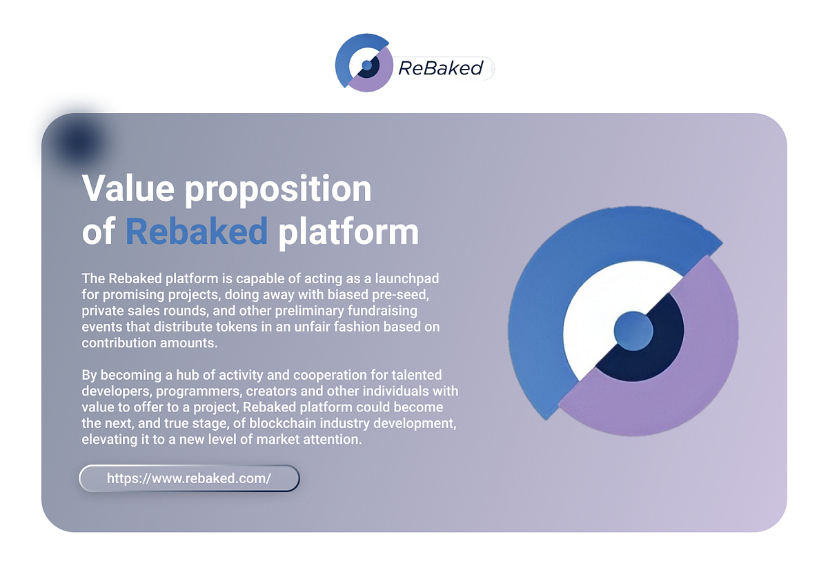 The Infographics above shows the Value proposition of Rebaked platform ...