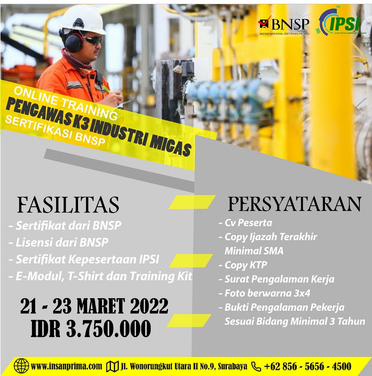 Pengawas K3 Industri Migas TERISTIMEWA, WA (0856-5656-4500), PELATIHAN ...