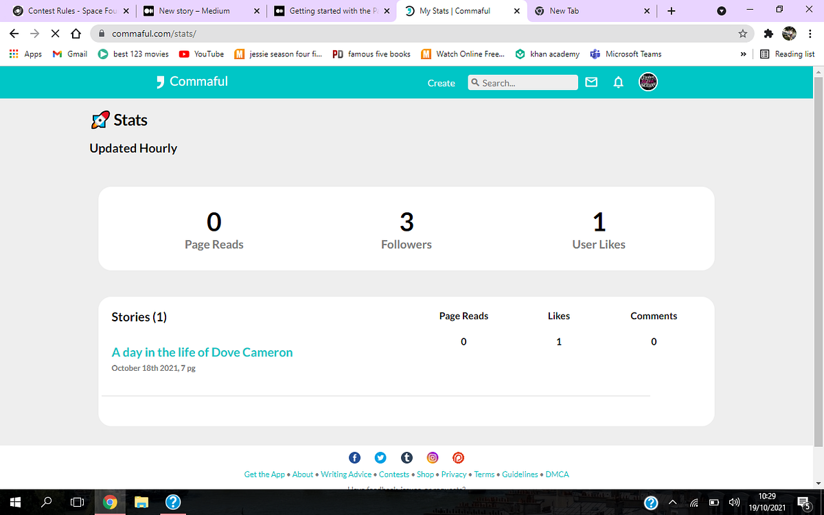 I have been working on Commaful for just half an hour for one day only ...