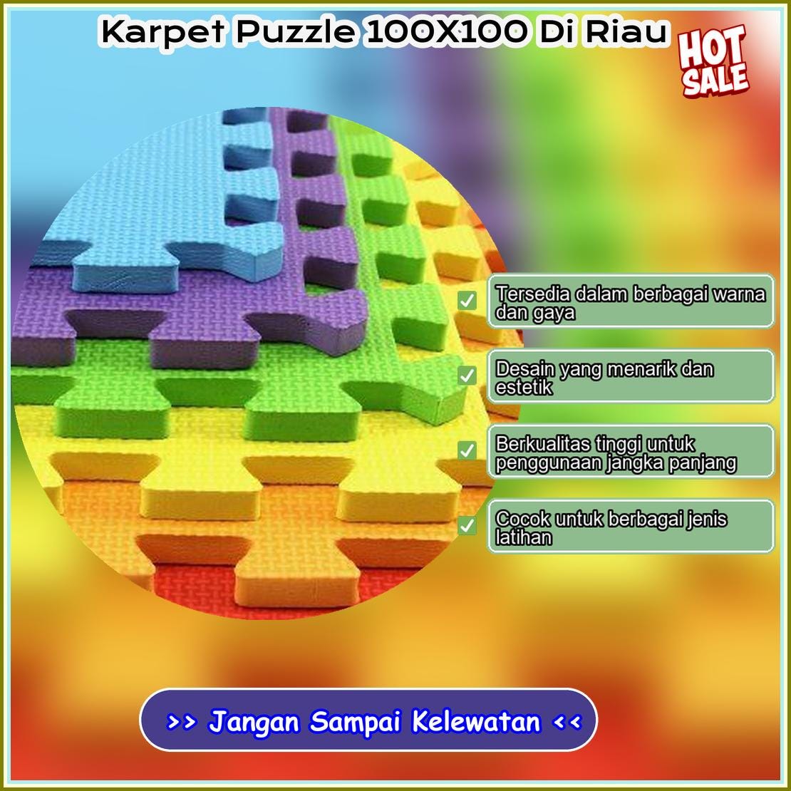 Karpet Puzzle 100X100 Di Riau - Eva Mat Tebal - Medium