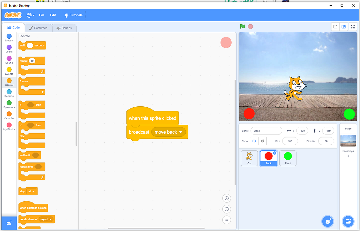 Programming using MIT Scratch For Kids — “Move Back and Forth” | by Satish Goda | Medium