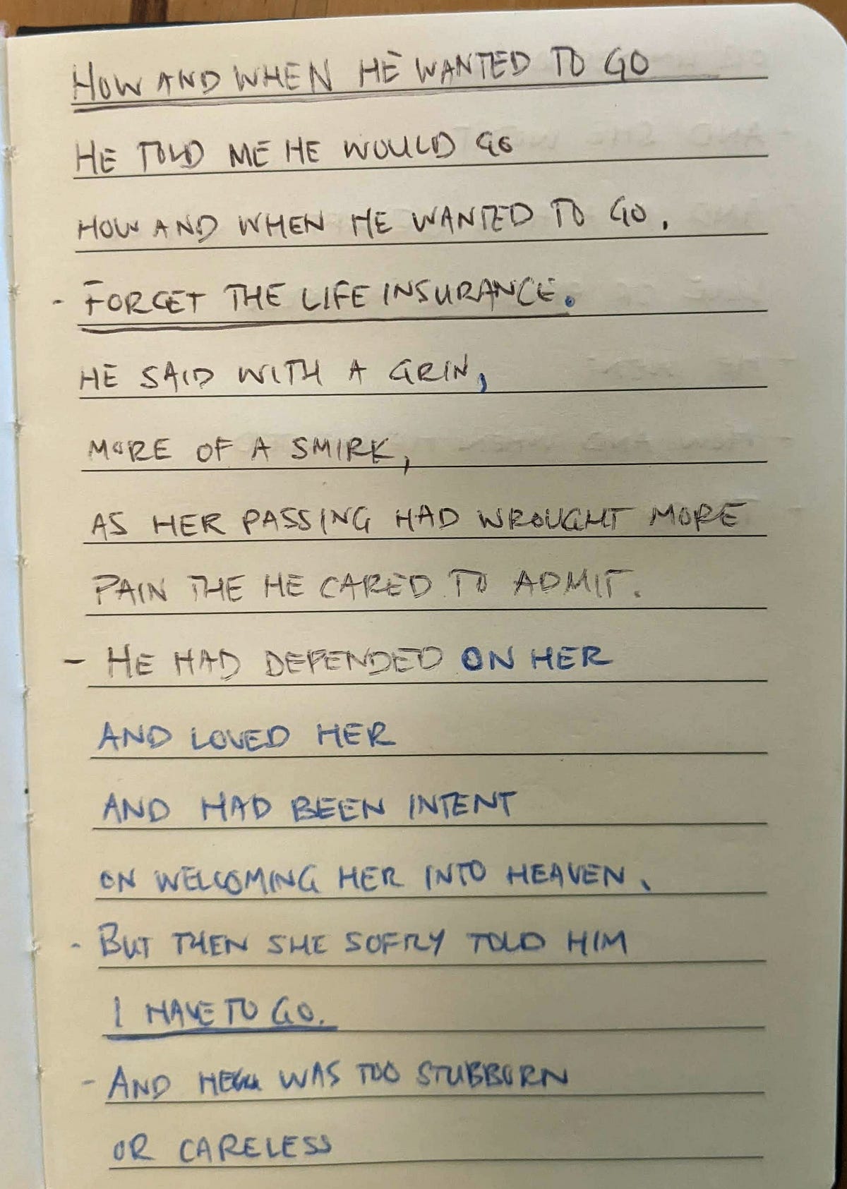 How and when he wanted to go - Write Under the Moon - Medium