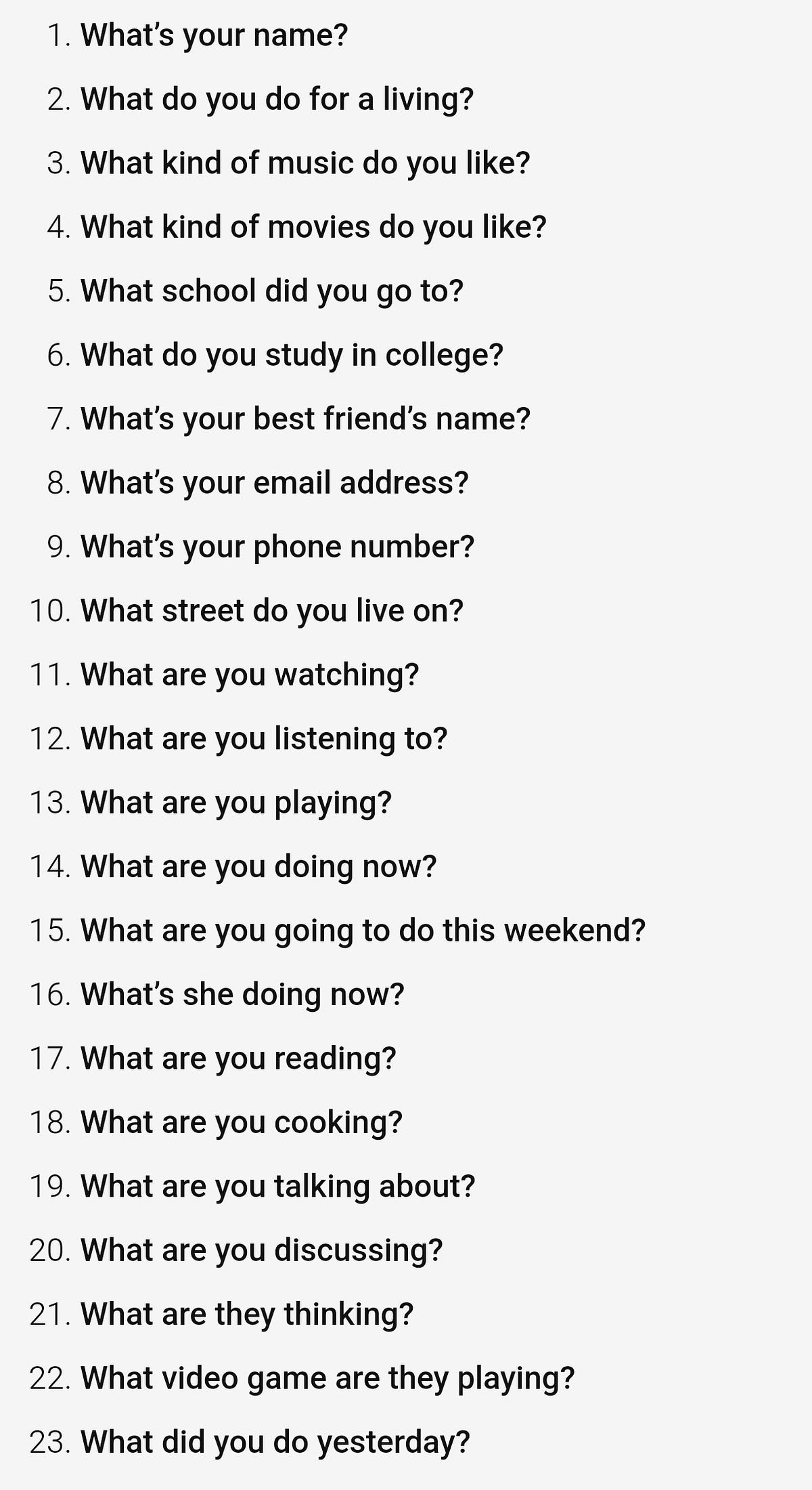 40 Common 'What' Questions to Enhance Your English Conversations | by ...