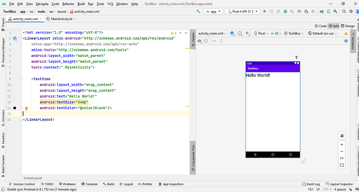 LinearLayout. LinearLayout is a one of the view group… | by TechBuz ...