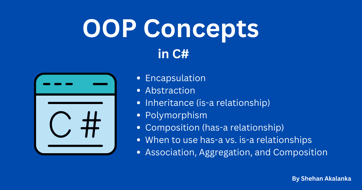 OOP Concepts in C#- All discussed why and when to use | by Shehan Akalanka | Medium