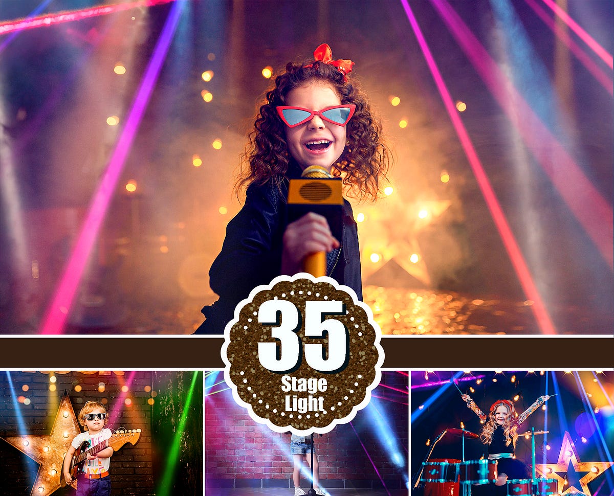 35 Stage lights overlays, Spot laser neon disco fashion concert party ...