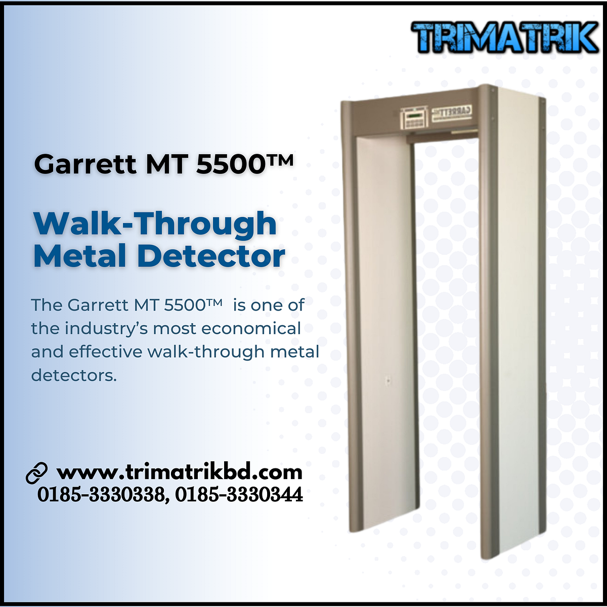 Garrett MT 5500™ Walk-Through Metal Detector | by TRIMATRIK MULTIMEDIA | Sep, 2023 | Medium