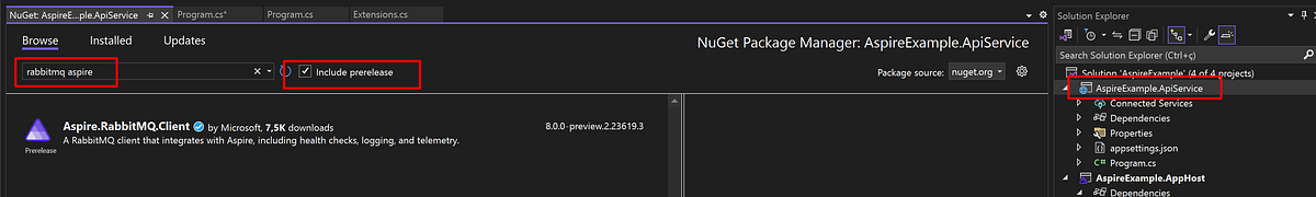 Working with .NET Aspire — Step2. Integrating with RabbitMQ | by Cesar Augusto | Medium