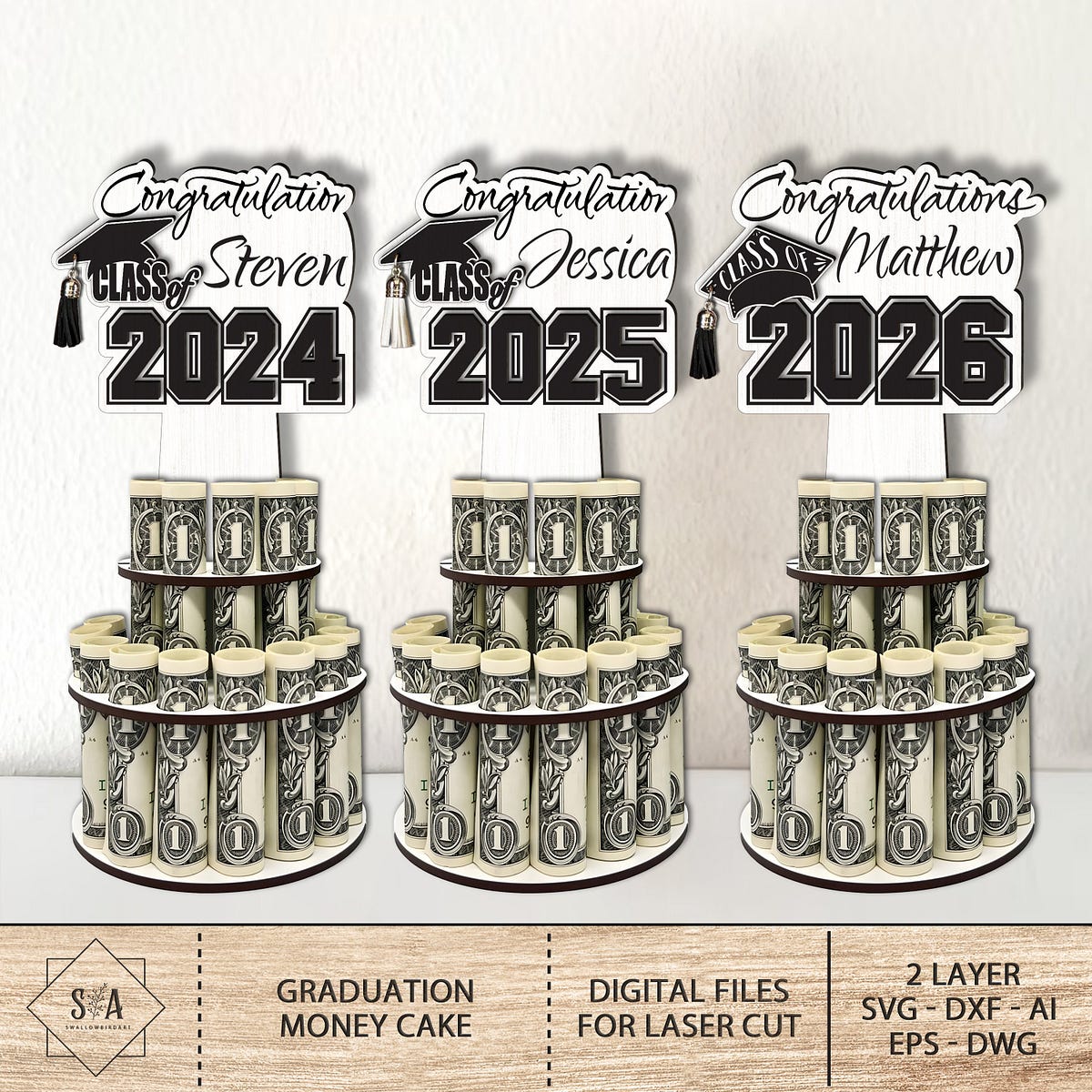 Bundle Graduation Money Holder Svg , Class Of 2024 to 2030 Svg ...